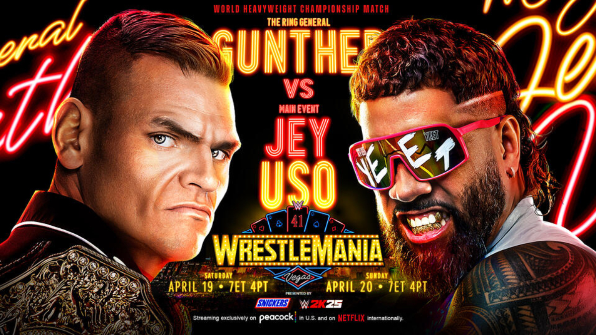 Gunther Vs. Jey Uso Confirmed For Night 1 Of WWE WrestleMania 41